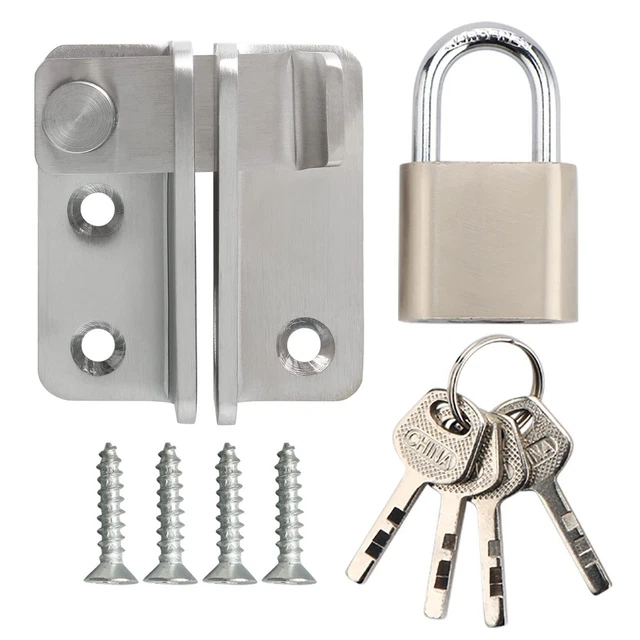 SILVER GATE LATCHES Set 2.44*2.05 Inch Slide Bolt Latch Garage Window ...