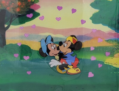 DISNEY MICKEY+MINNIE MOUSE-ORIGINAL Production Cel-Wonderful World Of ...