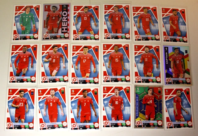 TOPPS EURO 2024 Match Attax SWITZERLAND Base Set (18 cards - Full Set ...