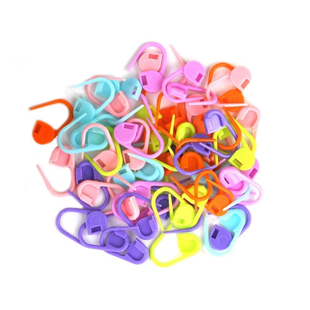 100PCS MIX COLOR Knitting Tools Locking Stitch Markers Crochet Latch ...