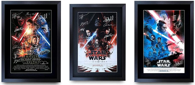 STAR WARS A3 Framed Movie Film Poster Collection Signed Printed Saga ...