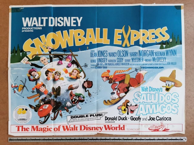 ORIGINAL 1972 WALT Disney Snowball Express Vintage Cinema Poster £10.00 ...