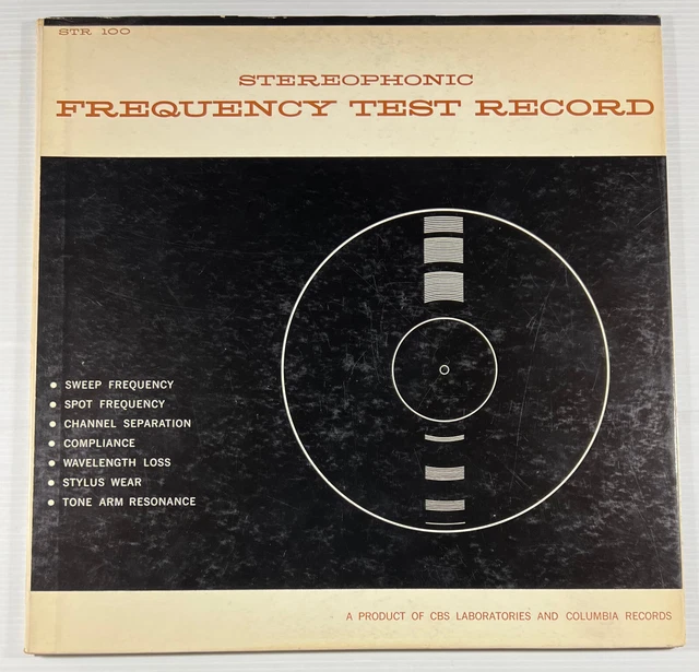 STÉRÉOPHONIC FREQUENCY TEST Record LP 33 rpm CBS LABORATORIES ...
