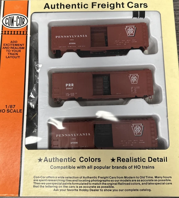 CON COR HO Kit 01-940101 3/Pk 40’ PS- 1 Boxcar Kits PRR NIB $36.99 ...