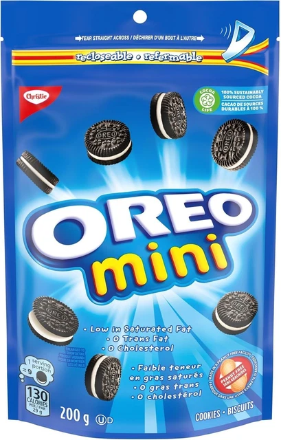 OREO MINI ORIGINAL Chocolate Sandwich Cookies Peanut Free Snack 200g $5 ...