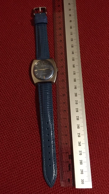 SWISS HENRI SANDOZ Blue Dial 17 Jewels Shock Protected Mechanical Watch ...