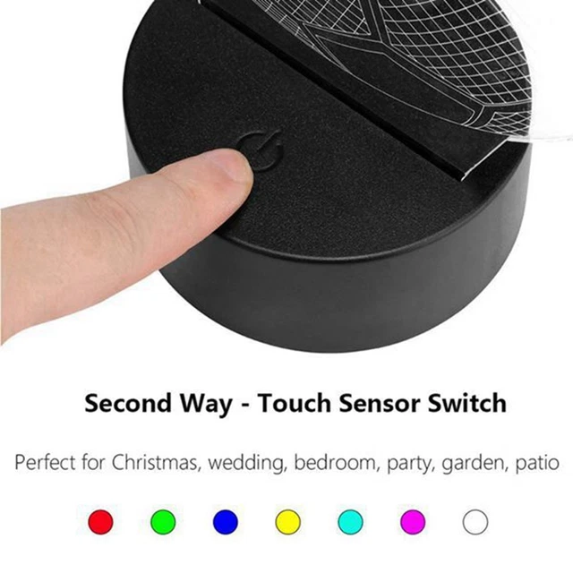 10 PACK 3D Night LED Light Lamp Base + Remote Control + USB Cable ...