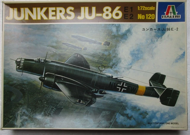 PLASTIK- BAUSATZ JUNKERS Ju 86 E1/ E2 von Italeri 120 im Maßstab 1:72 ...