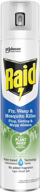 RAID PLANT BASED Wasp & Mosquito Killer, Aerosol Fly Killer Spray For ...