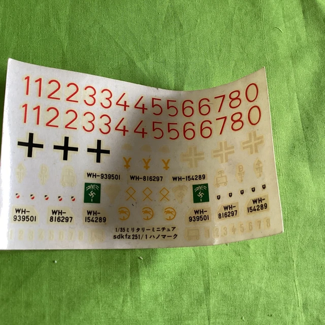 TAMIYA 1/35 HANOMAG Sdkfz251/1 WW2 German Military DECALS ONLY £0.99 ...