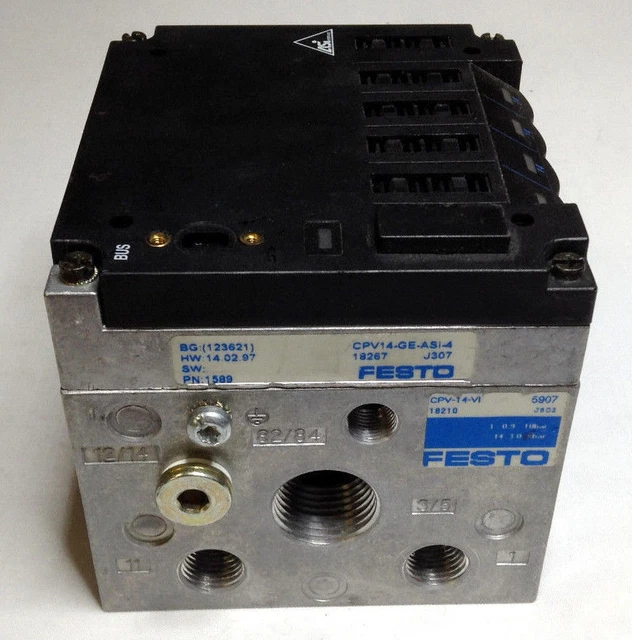 FESTO VALVE ISLAND CPV14-GE-ASI-4 18267 incl. 4x valve 161 360 £85.44 ...
