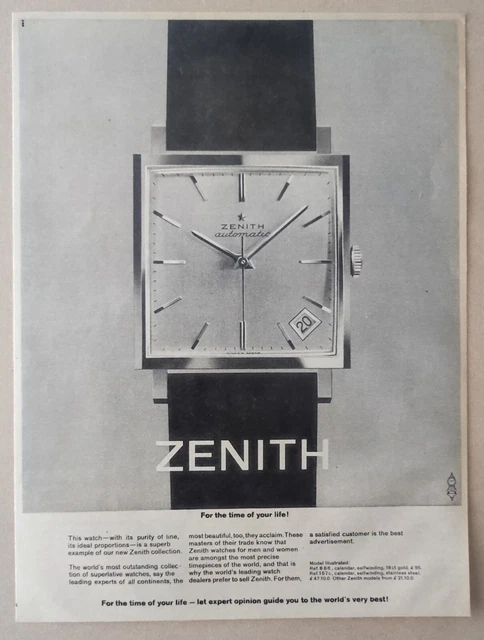 ZENITH WATCH ORIGINAL UK Press Advert 1963 £5.91 - PicClick UK