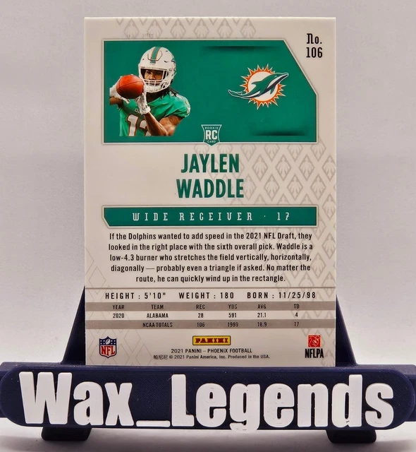 2021 PANINI PHOENIX Jaylen Waddle Rookie Fire Burst Card RC #106 Miami ...