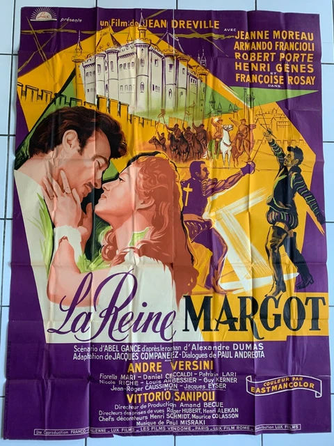 GRANDE AFFICHE ORIGINALE LA REINE MARGOT 1954 JEANNE MOREAU EUR 50,00 - PicClick FR