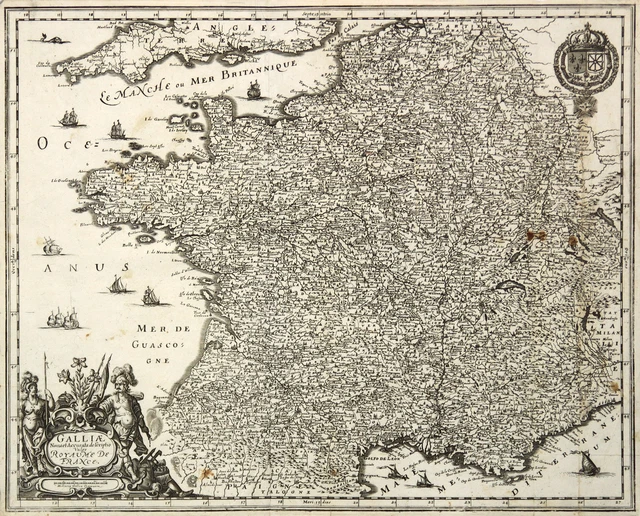 FRANKREICH ORIGINAL KUPFERSTICH Landkarte Merian 1656 EUR 125,00 - PicClick DE