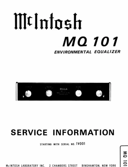 MCINTOSH CR10, CR-10 Schematic Service Manual Repair Circuit Diagram ...