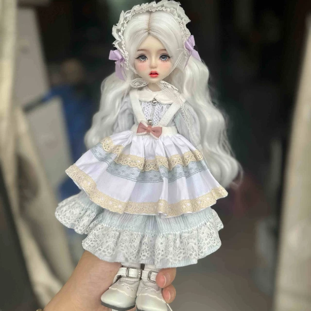 30CM BJD DOLL Full Set Cute Girl Eyes Face Makeup Princess Dress Wigs ...