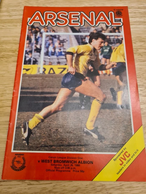 PROGRAMMA ARSENAL V West Bromwich Albion 1985-86 EUR 1,15 - PicClick IT