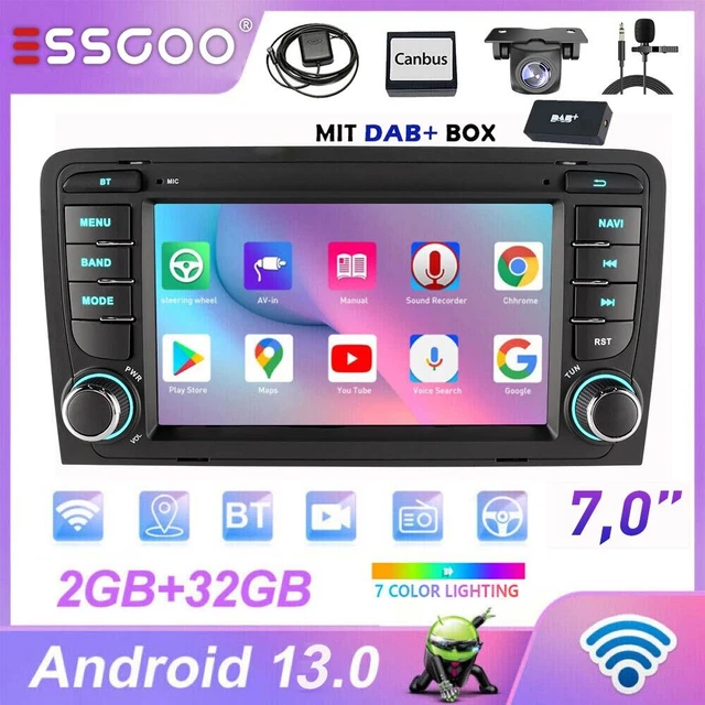2+32G ANDROID 13 CarPlay DAB+ Autoradio GPS RDS+Kam per Audi A3 S3 RS3 8P1 8PA EUR 205,03 ...