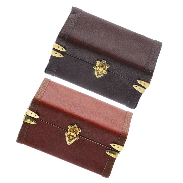 2PCS DOLL HOUSE Miniature Luggage Mini Trunk Case Doll Furniture Mini ...