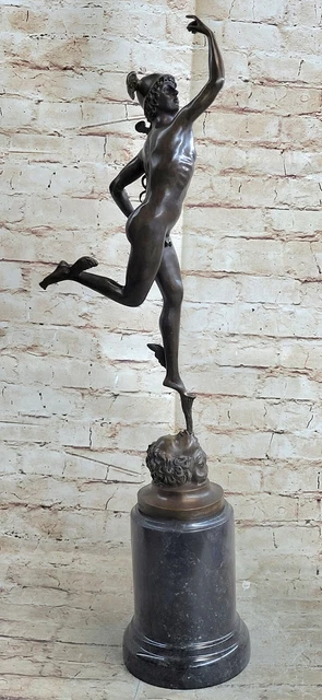 BRONZE STATUE WINGED Mercury Hermes Mythology Flying Nercury Classic ...