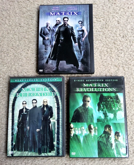 MATRIX TRILOGY 3 DVD Movie Lot Reloaded Revolutions Widescreen Complete ...