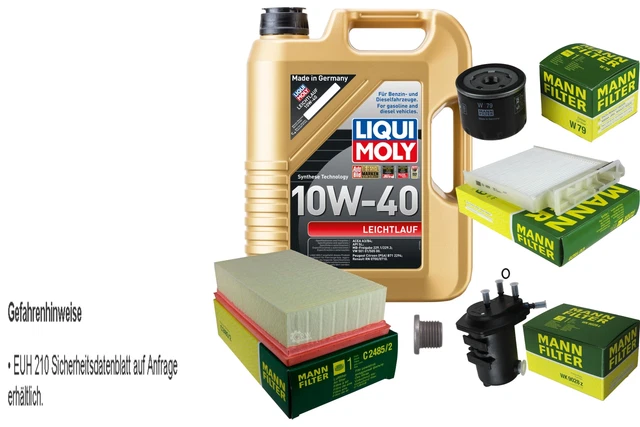 MANN INSPECTION SET 5 LIQUI MOLY Bon Fonctionnement 10W-40 pour Nissan Note E11 EUR 123,64 ...