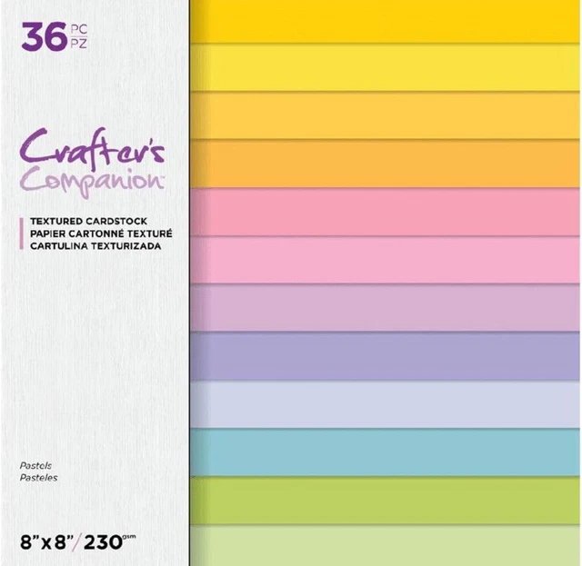 CRAFTER'S COMPANION PAPERCRAFT Card Textured Cardstock-Pastels 8" x 8 ...