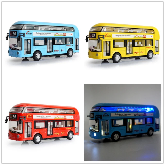 LONDON DOUBLE DECKER Tour City Bus Sound Light Pull Back Bus Kids Toy ...