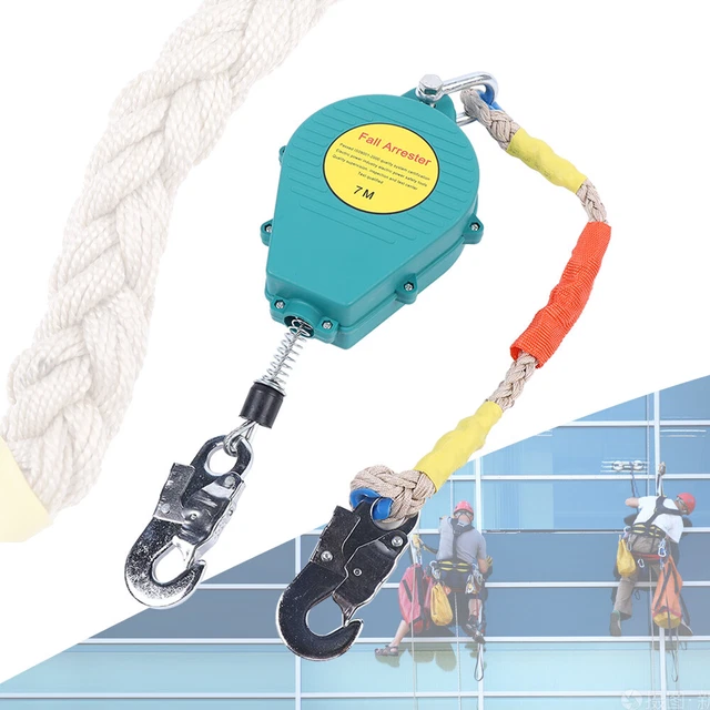 SELF RETRACTING LIFELINE Lanyard Fall Arrester Protect Safety Harness ...