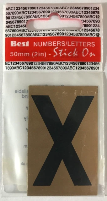 BEST NUMBERS/LETTERS 50MM(2IN) - (X - Letter) - Sticker Sign - (M292) £ ...