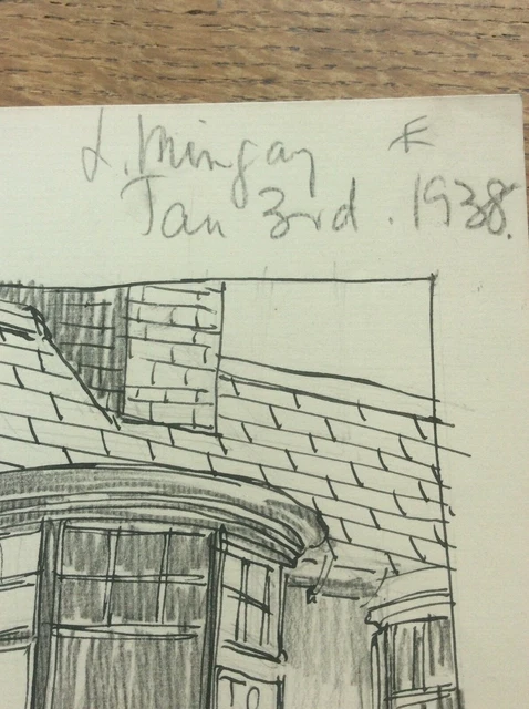 SIGNED PEN & Ink Drawing Lillian Mingay 1938 Bridlington Artist ...