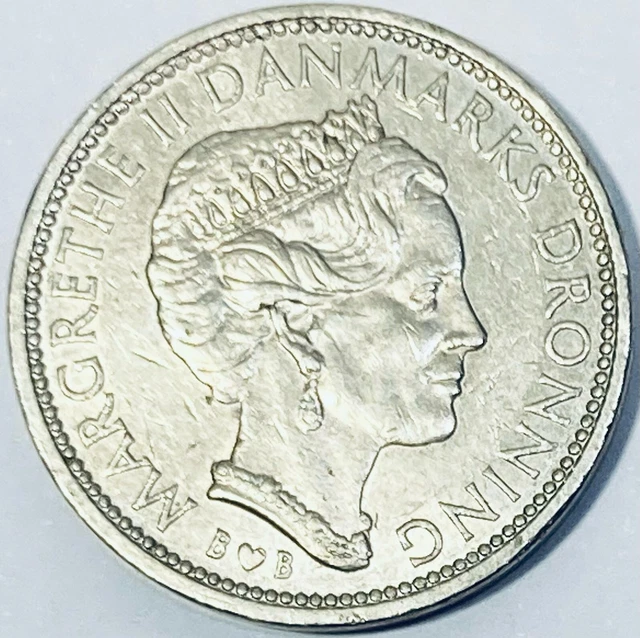 1979 DENMARK 10 Old Danish Kroner (Krone) Coin Queen Margrethe II ...