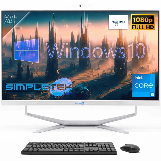 ORDINATEUR PERSONNEL TOUT en Un Aio 24” FHD Tactile Windows 10 i5 8GB ...