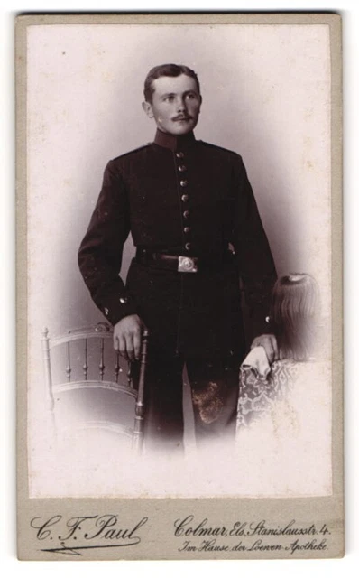 PHOTO ATELIER PAUL, Colmar / Elsass, Soldat en uniforme nebst ...