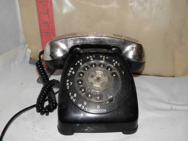 VINTAGE AUTOMATIC ELECTRIC Black Rotary Dial Desk Phone Telephone £28. ...