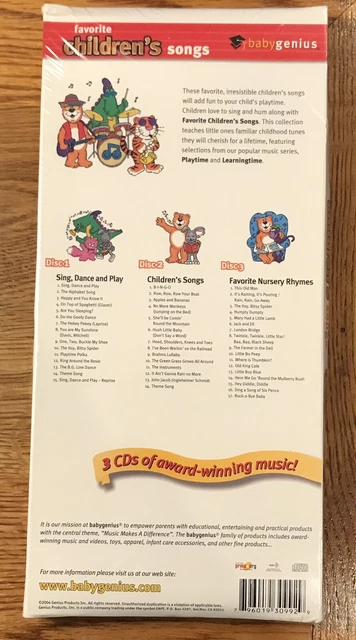 BABY GENIUS CD Favorite Children's 46 Songs 3 CD Box Set Award Winning ...