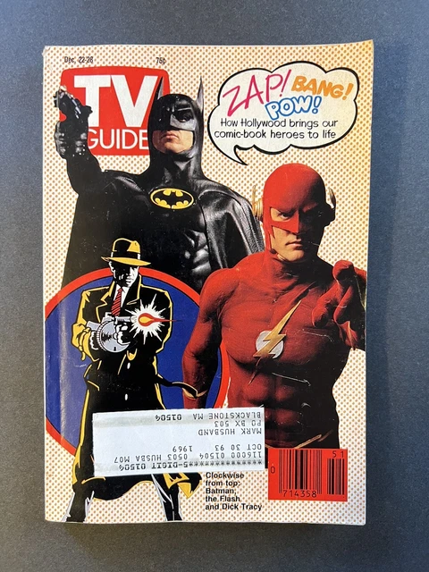 TV GUIDE #1969 Dec 1990 Comic Book Heroes Cover & Article Keaton Batman ...
