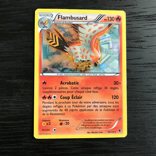CARTE POKÉMON FLAMBUSARD Rare Holo 10/119 Vigueur Spectrale EUR 2,00 ...