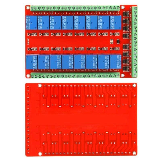 16 CHANNEL DC Relay Module Board 5/12/24V Interface Opto-coupler High ...