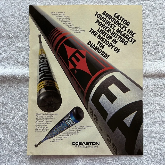 VINTAGE EASTON BASEBALL Bat Magazine Print Ad Full Page Color ...
