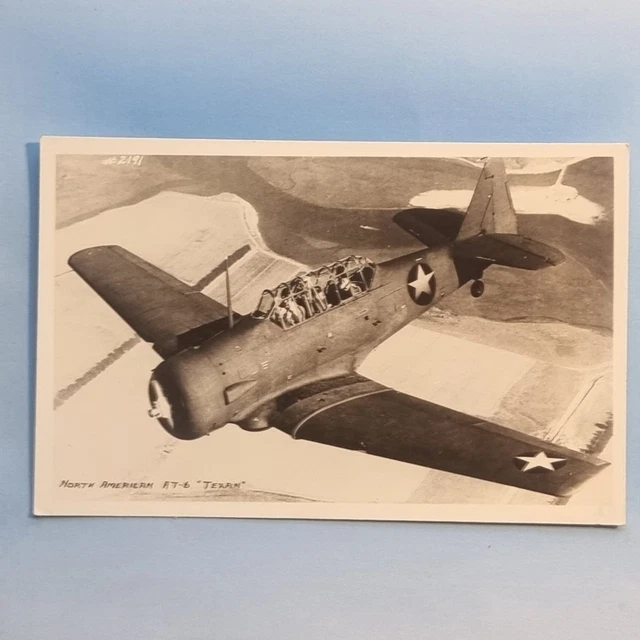 WW2 AIRCRAFT POSTCARD Real Photo C1940 USAAF North American AT-6 Texan ...