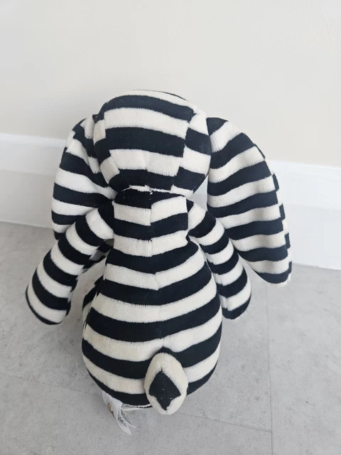JELLYCAT LAURIE BASHFUL Bunny Rabbit Plush Toy Black White Stripe £312. ...