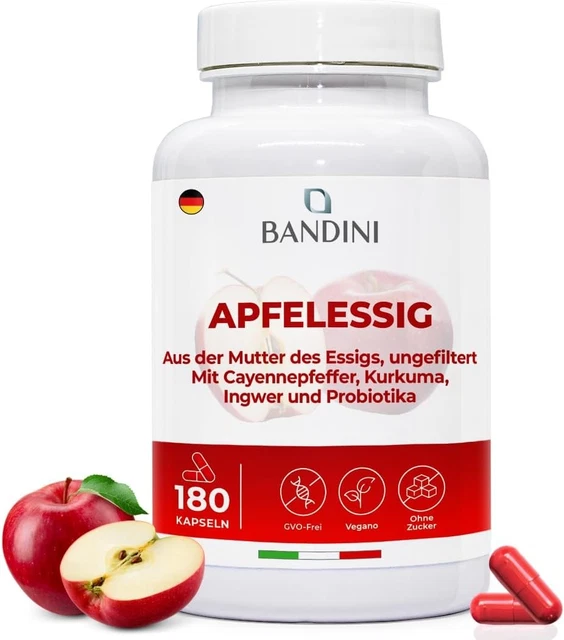 BANDINI® APFELESSIG KOMPLEX hochdosiert mit 1860mg pro Tagesdosis - 180 ...