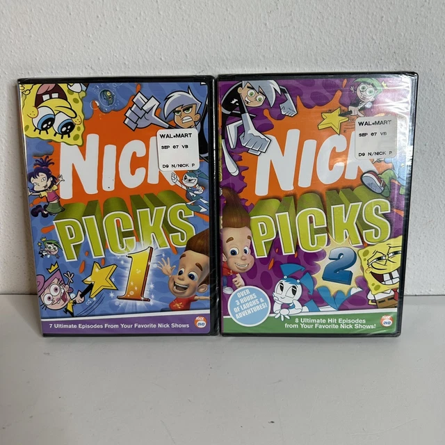 NICK PICKS 1 & 2 DVD Lot SpongeBob Fairly OddParents Rugrats Neutron ...