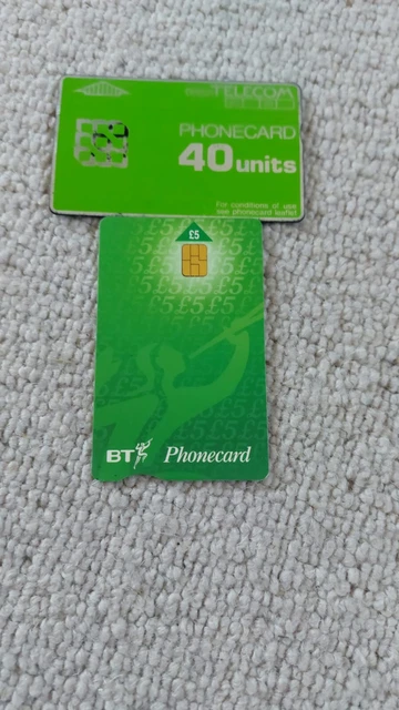 VINTAGE 1990S BT (British Telecom) 40 Unit Green Phone Card Classic ...