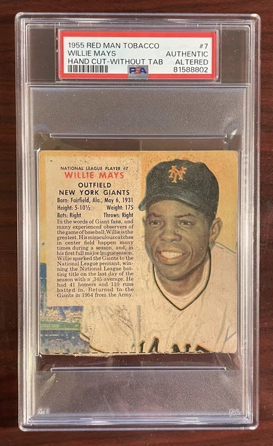 REDMAN TOBACCO 1955 #NL-7 Willie Mays San Francisco Giants PSA ...