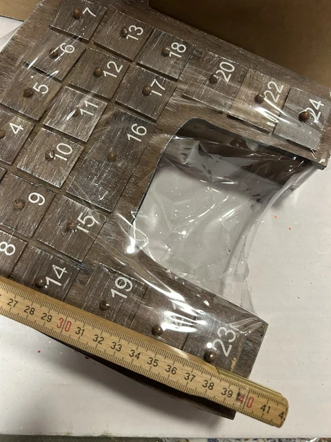 WOODEN ADVENT NATURAL Wood Reindeer Advent Calendar Gisela Graham ...