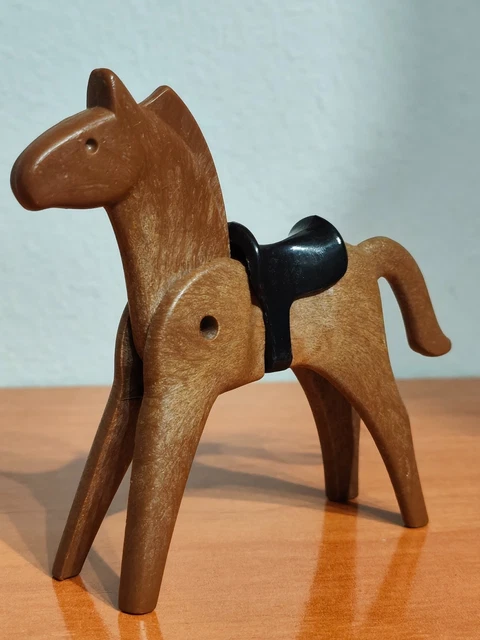 PLAYMOBIL FIGURINE ANCIEN CHEVAL BRUN 1ère ÉPOQUE OCCIDENTALE MÉDIÉVALE ...