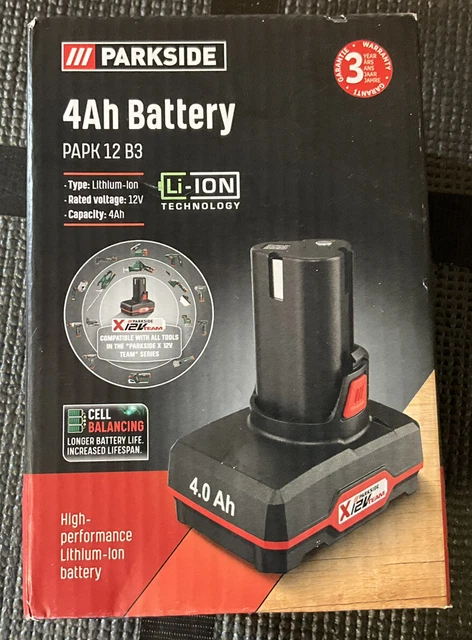 PARKSIDE 12V 4AH LI-ION Battery PAPK 12 B3 Compatible With All Team ...